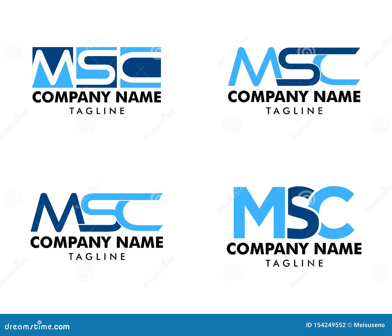 Set of Initial Letter MSC Logo Template Design Stock Vector ...
