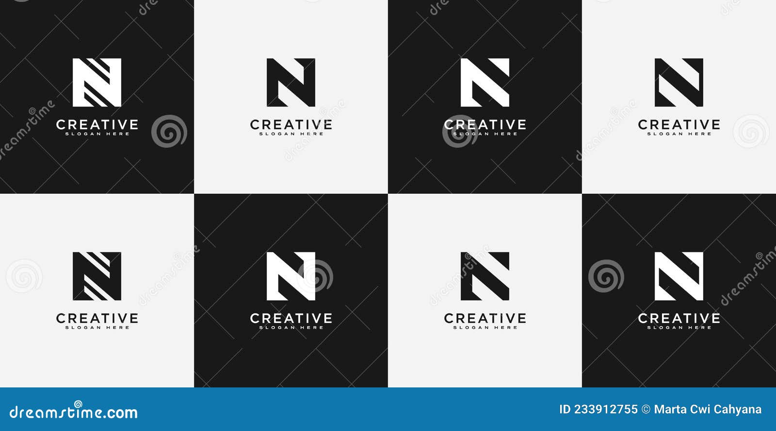 Set of Initial Letter N Abstract Logo Vector Template Stock Vector ...