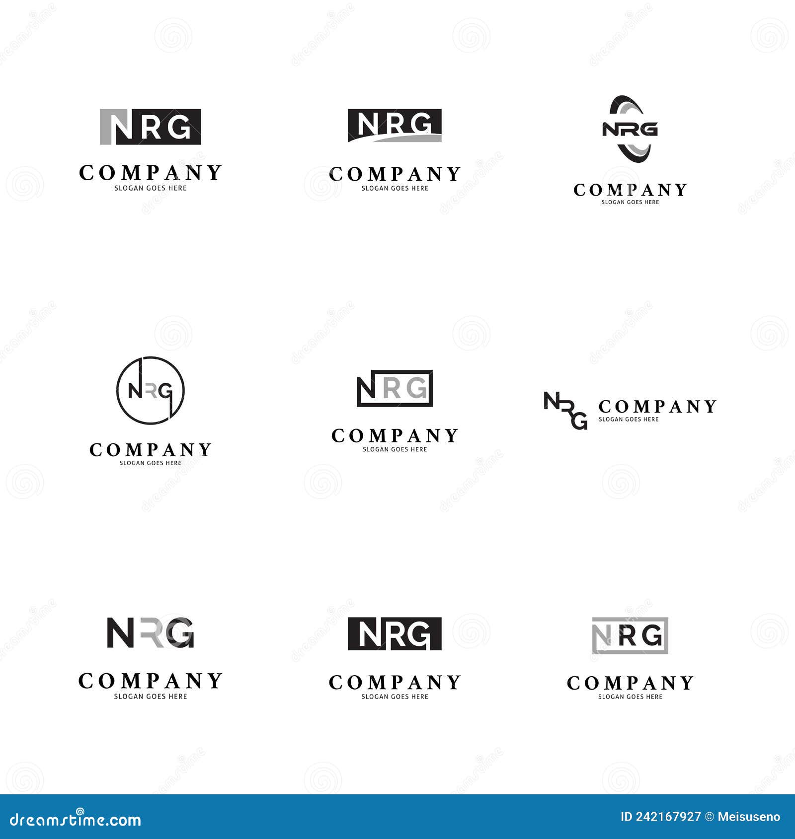 Set of Initial Letter NRG Icon Vector Logo Template Illustration Design ...