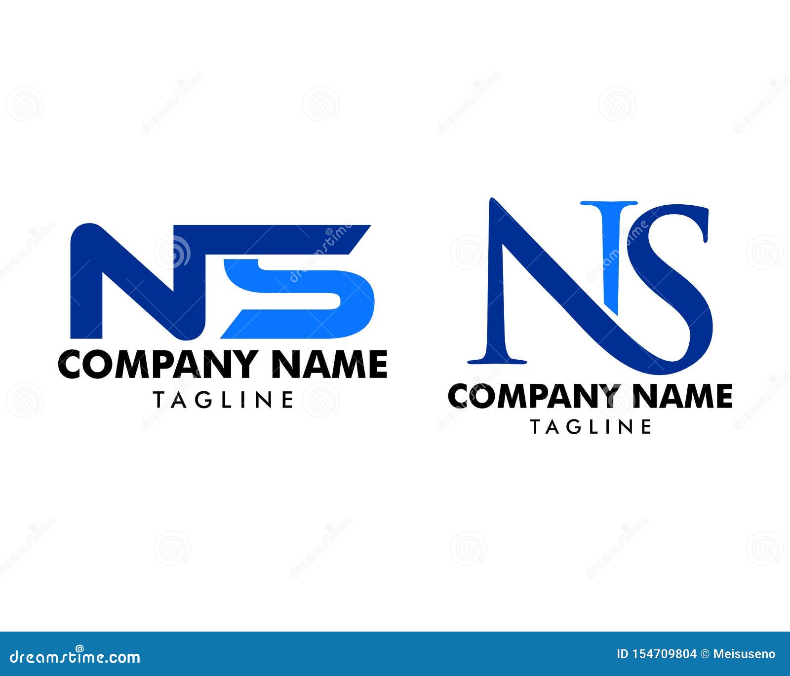 Set of Initial Letter NS Logo Template Design Stock Vector ...