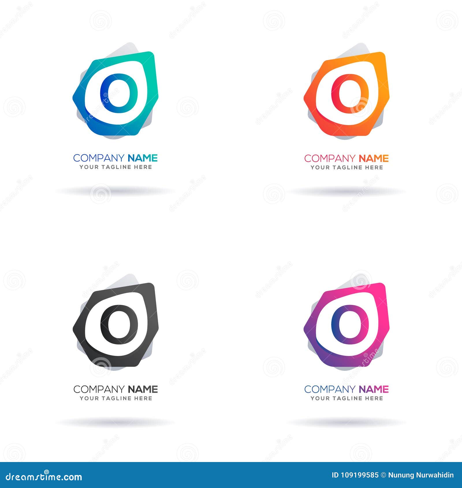Set of Initial Letter O Logo Design. Abstract Shape for Creative Use ...