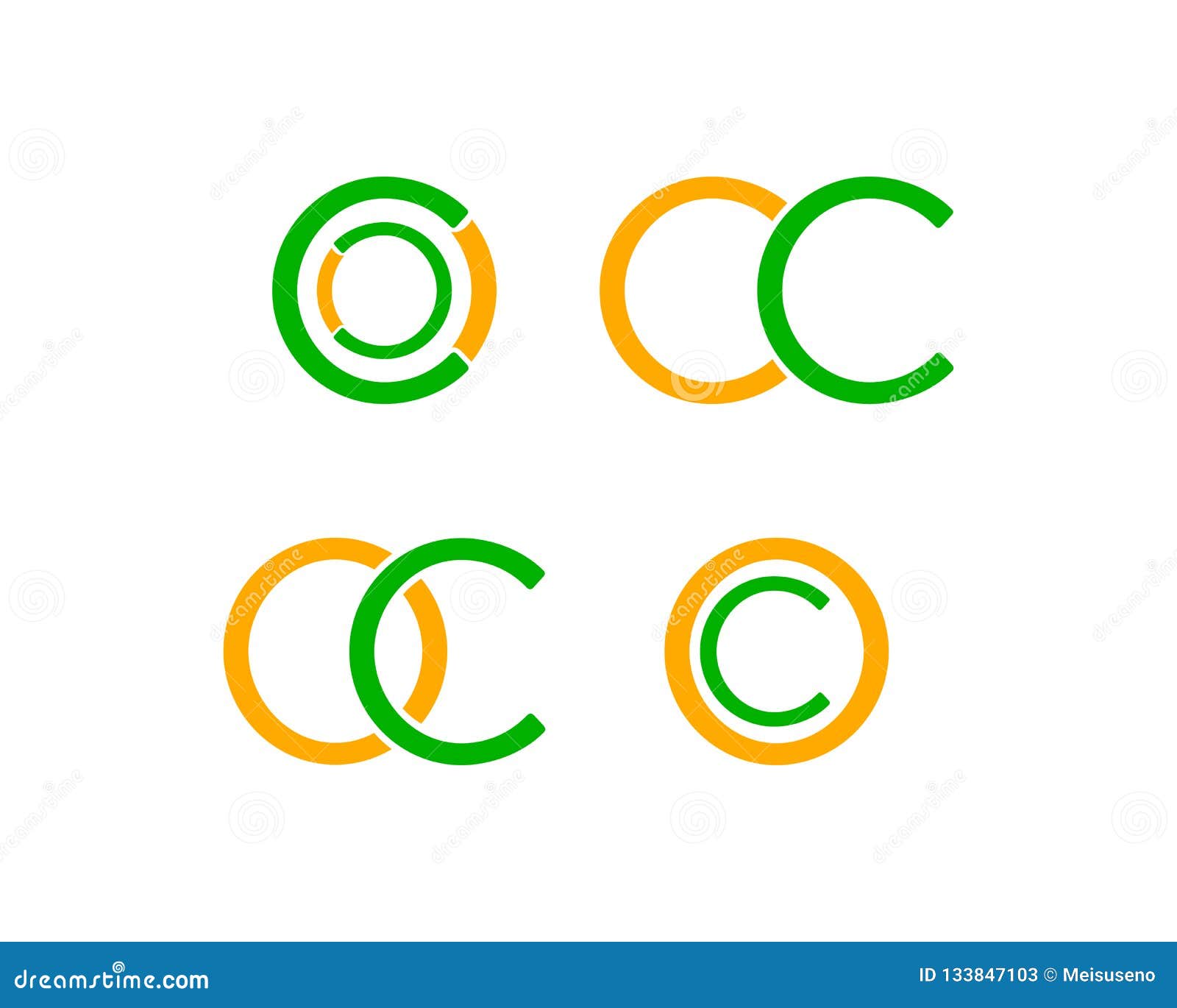 Set of Initial Letter OC Logo Design Template Stock Vector ...
