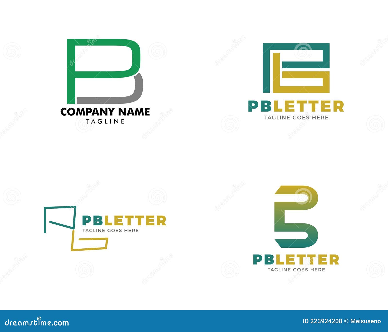 Set of Initial Letter PB Logo Template Design Stock Vector ...