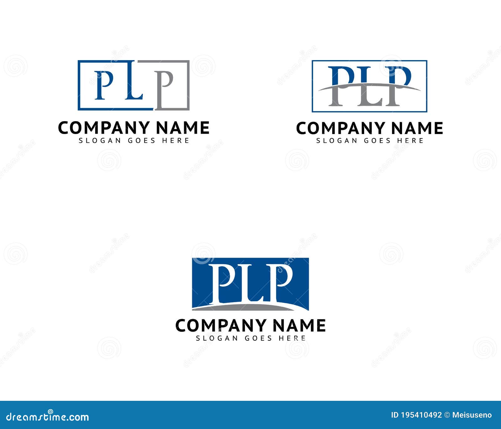 Set of Initial Letter PLP Logo Template Design Stock Vector ...