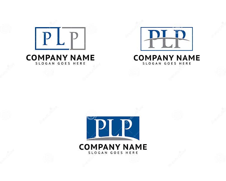 Set of Initial Letter PLP Logo Template Design Stock Vector ...