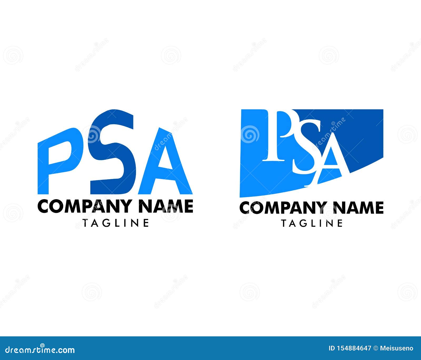 Set of Initial Letter PSA Logo Template Design Stock Vector ...