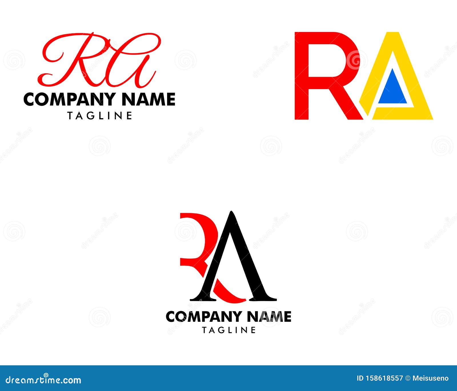 Set of Initial Letter RA Logo Template Design Stock Vector ...