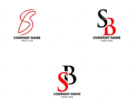 Set of Initial Letter SB Logo Template Design Stock Vector ...