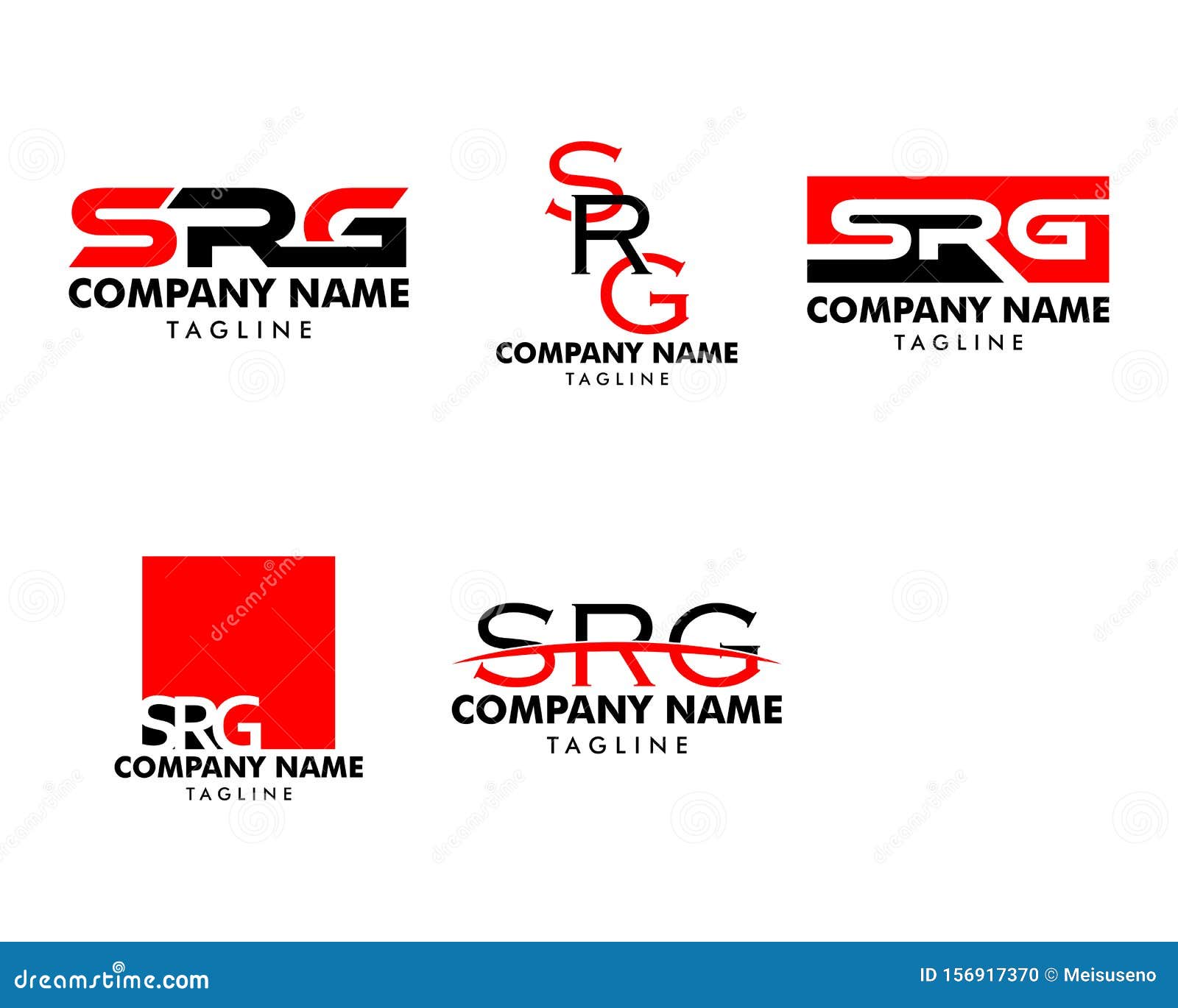 Set of Initial Letter SRG Logo Template Design Stock Vector ...