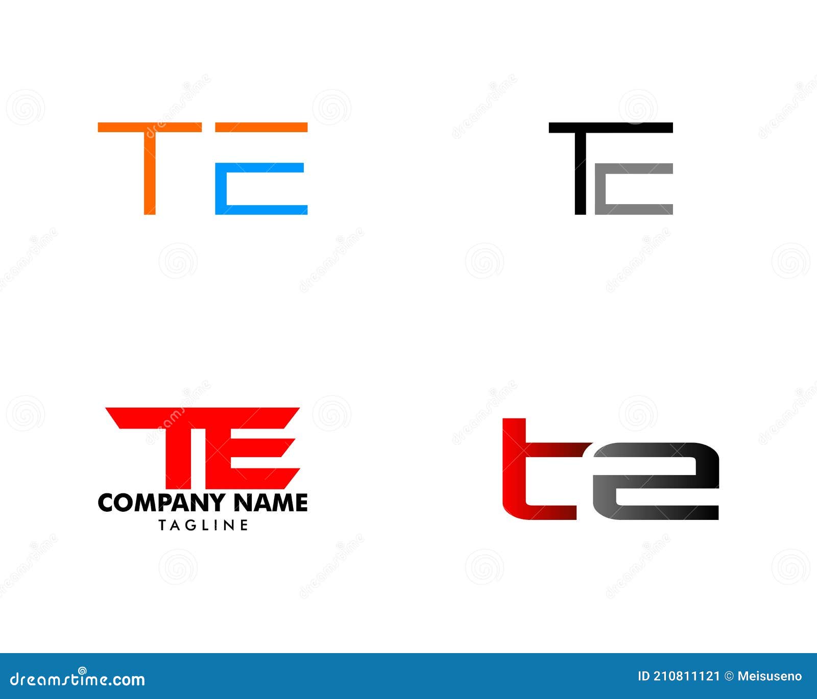 Set of Initial Letter TE Design Logo Vector Stock Vector - Illustration ...