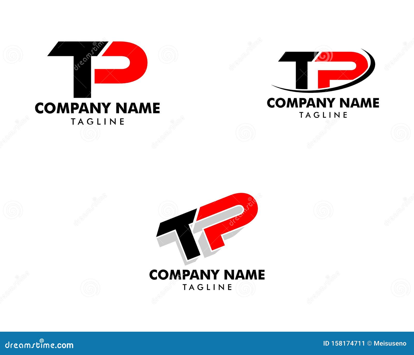 Set of Initial Letter TP Logo Template Design Stock Vector ...