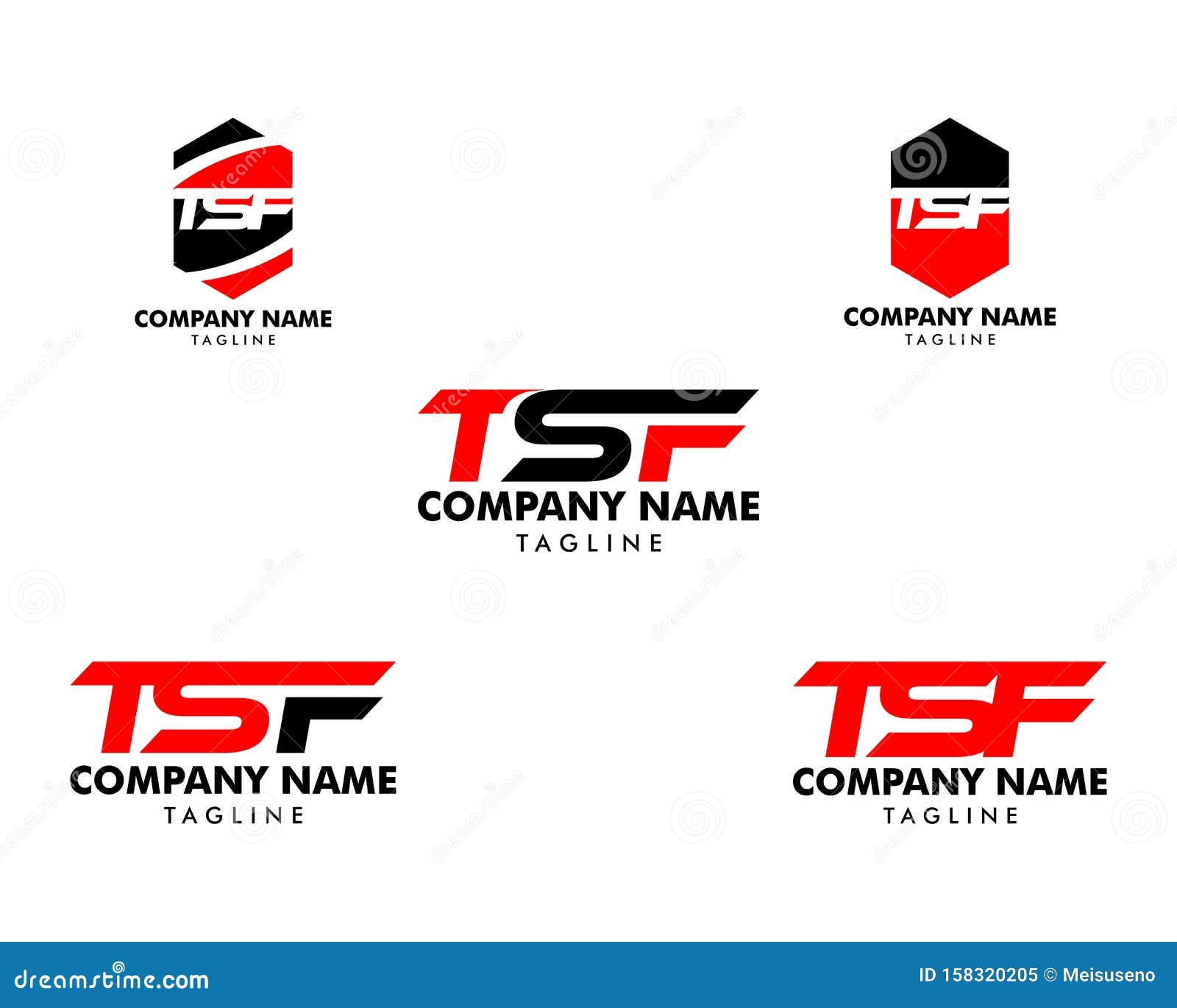 Set of Initial Letter TSF Logo Template Design Stock Vector ...