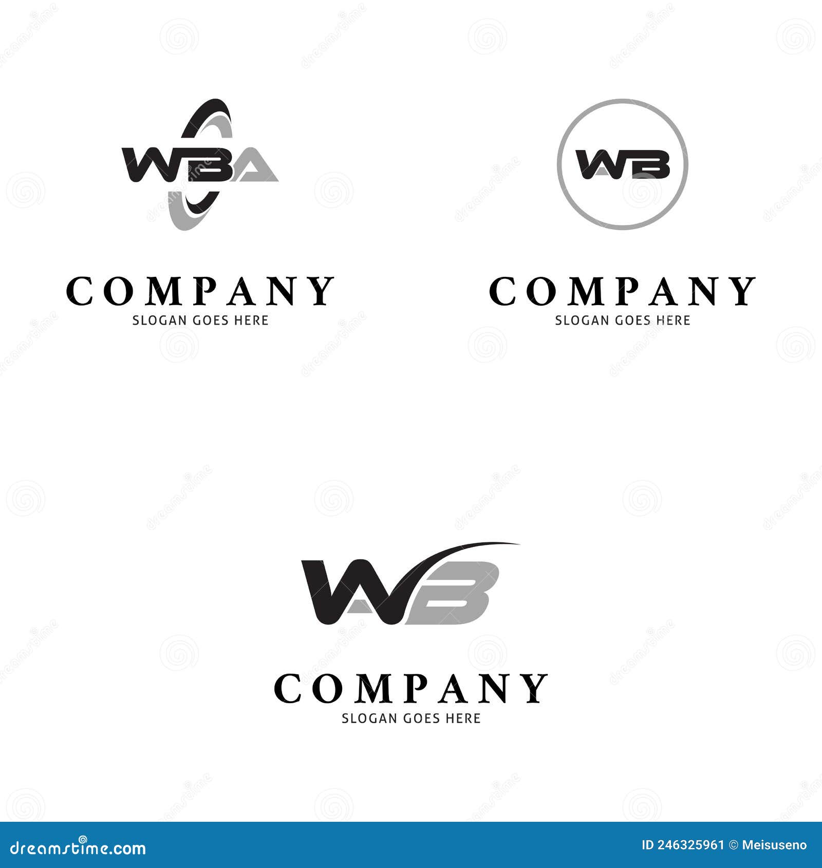 Set of Initial Letter WBA Icon Vector Logo Template Illustration Design ...