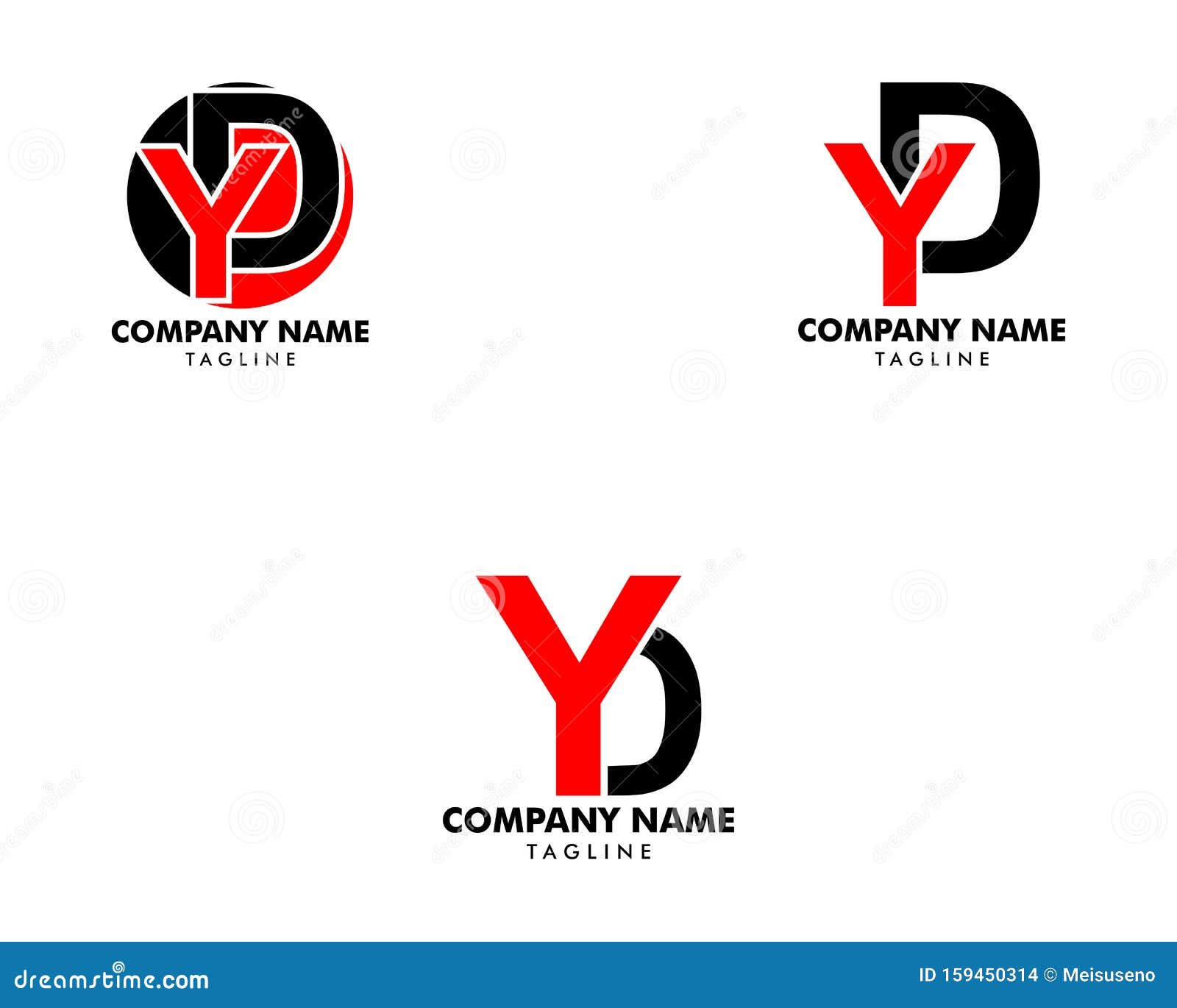 Set of Initial Letter YD Logo Template Design Stock Vector ...