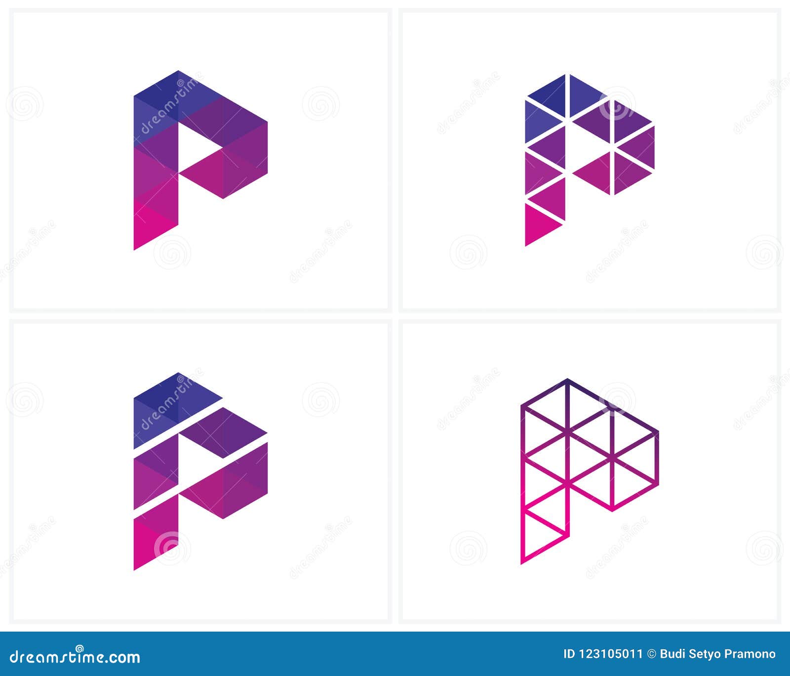 Set of Initial P Logo Design Template, P Logo Vector Stock Vector ...