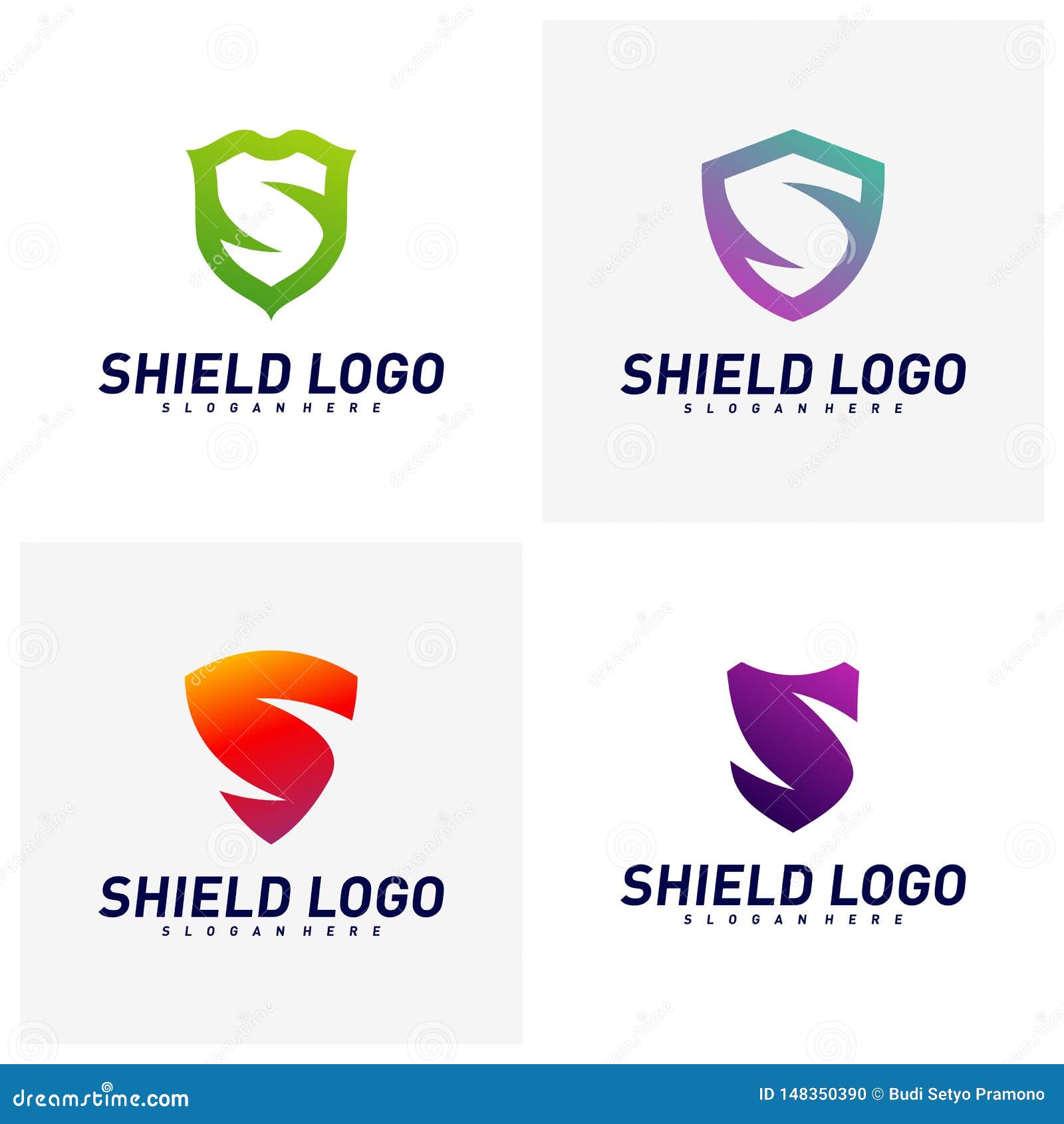 Set of Initial S Shield Logo Design Concepts. S Letter Shield Vector ...