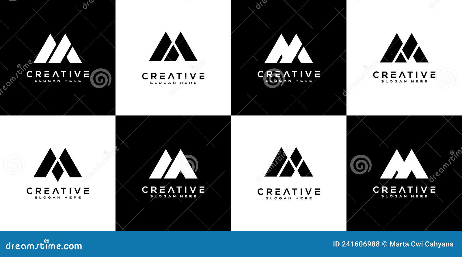 Set of Initials Letter M Abstract Logo Vector Design Stock Vector ...