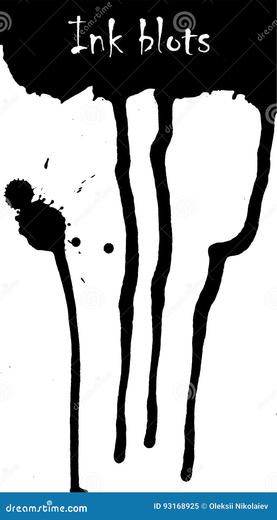 A Set of Ink Blots of Various Shapes. Vector. Stock Vector ...