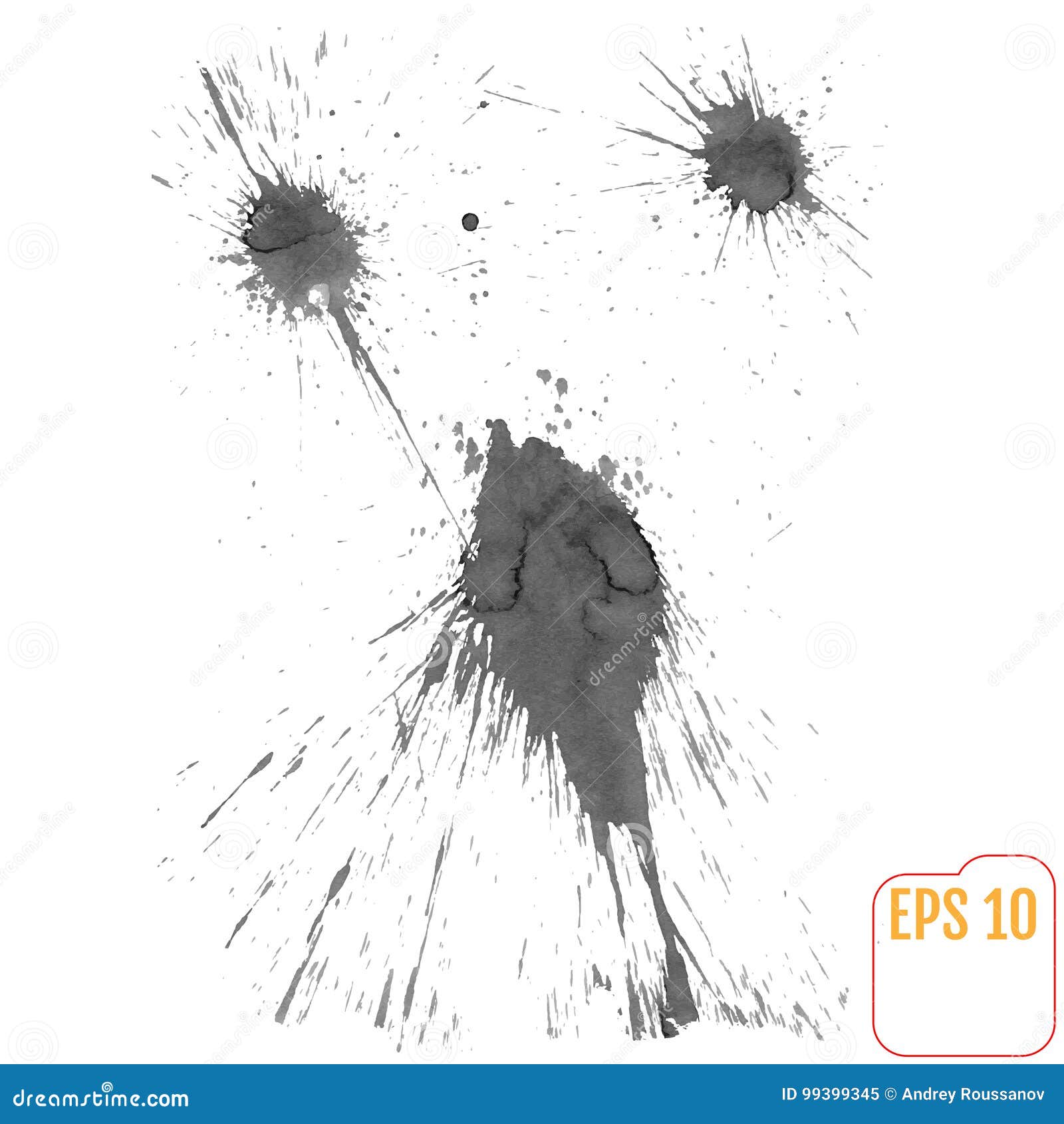 Set of ink blots. Vector stock vector. Illustration of design - 99399345