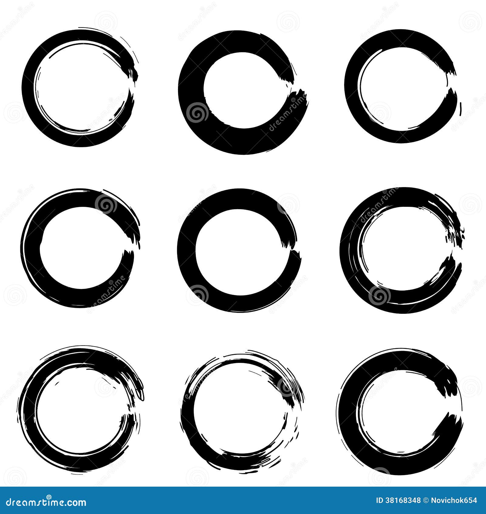 Set of ink circles. stock vector. Illustration of graphic - 38168348