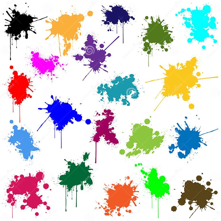 Set of Ink in Different Colors Stock Vector - Illustration of shape ...