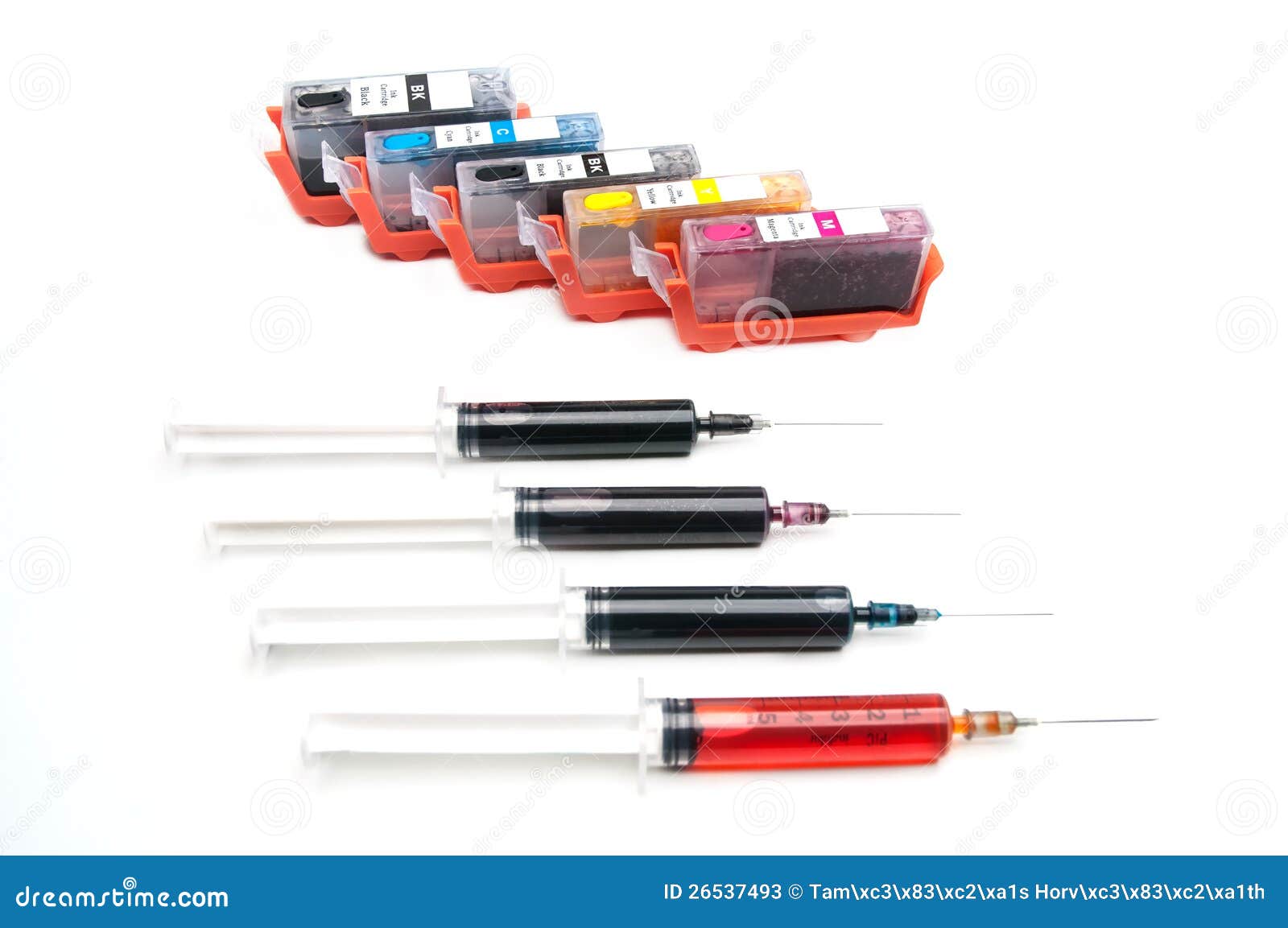 A Set of Ink for Refilling Inkjet Printers Stock Image - Image of cmyk ...