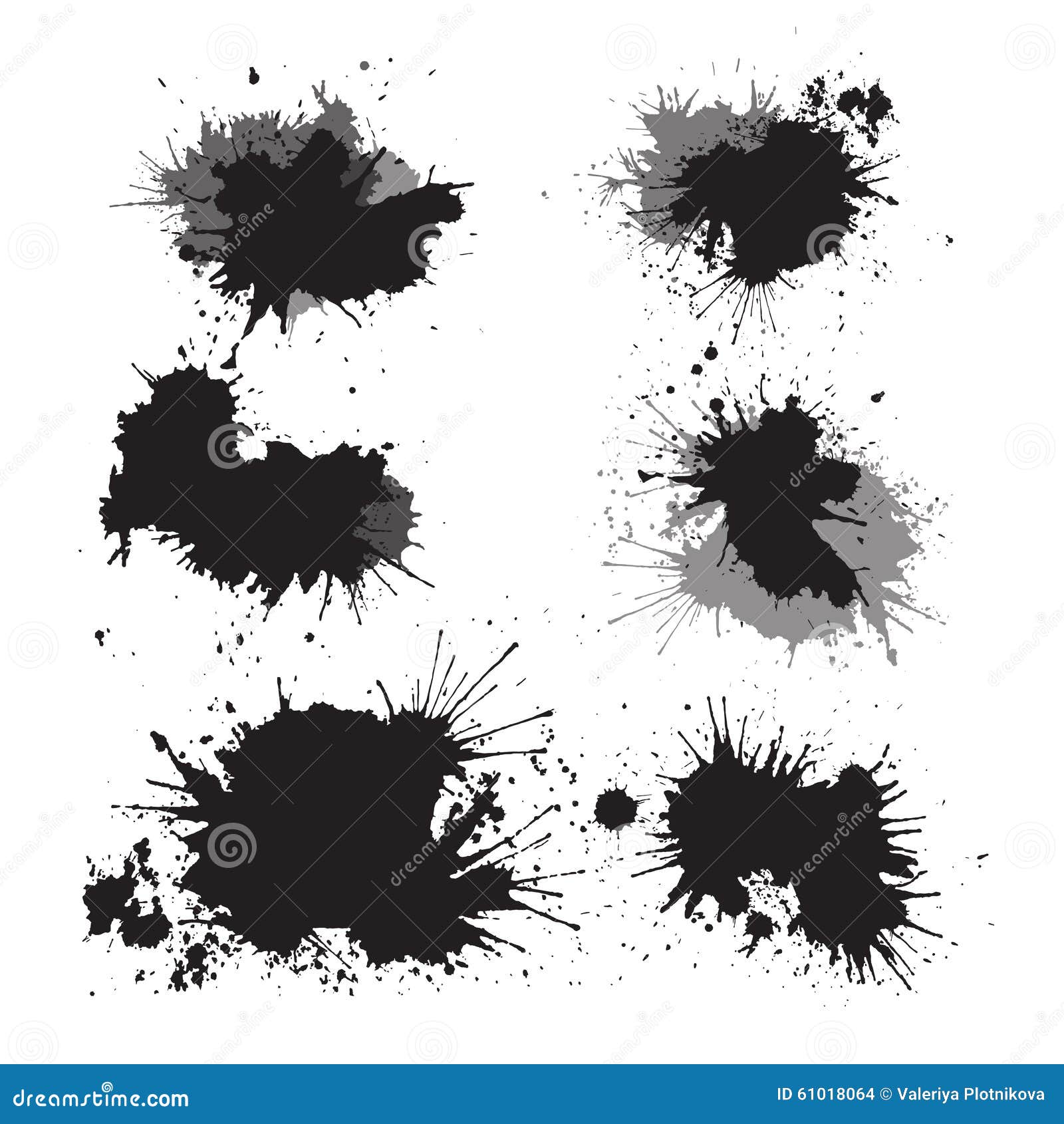 Set of ink splashes stock vector. Illustration of abstract - 61018064