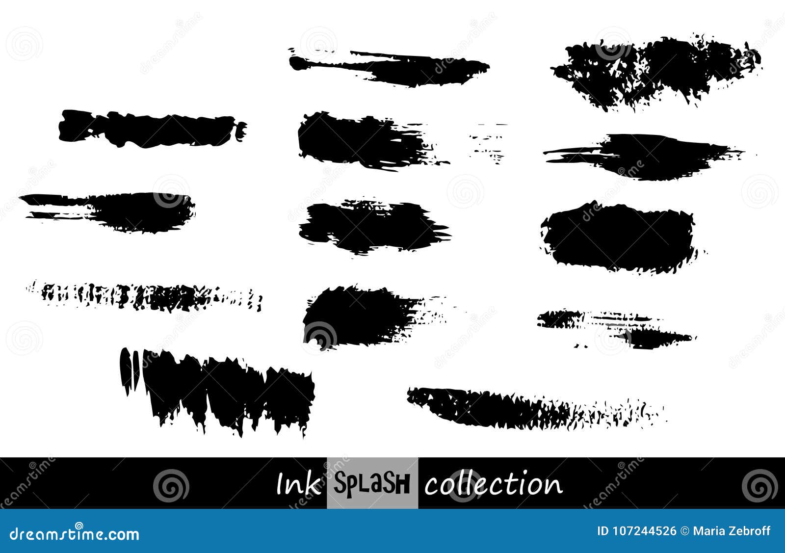 Set of ink spots. Vector stock vector. Illustration of graphic - 107244526