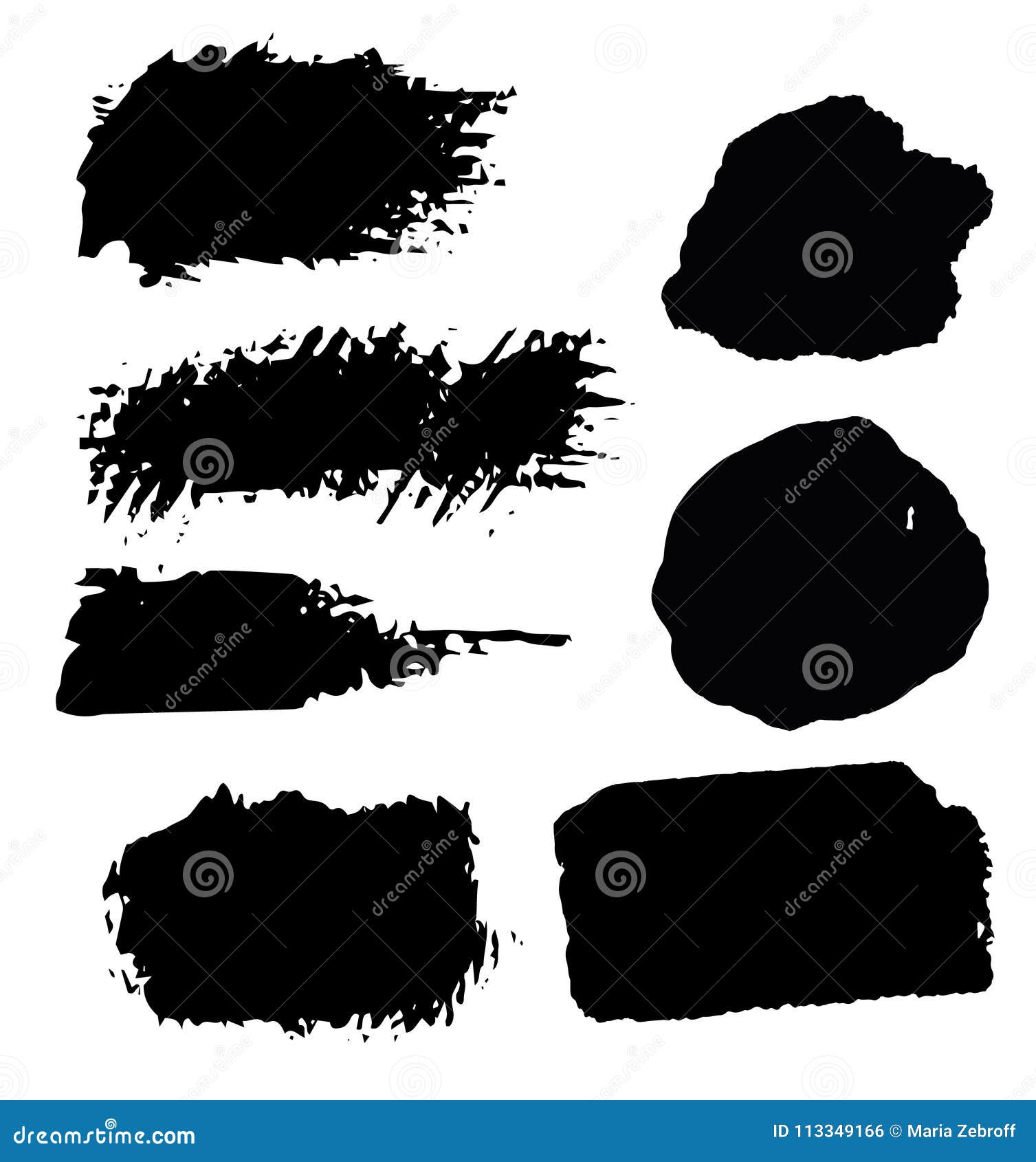 Set of ink spots. Vector stock vector. Illustration of drip - 113349166