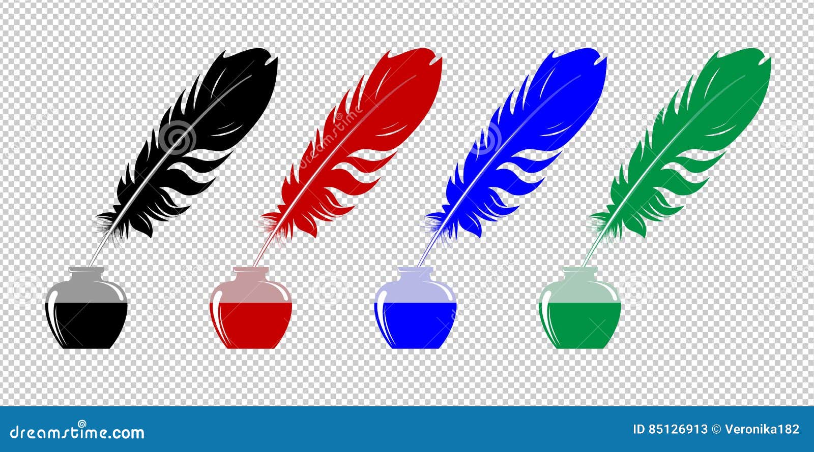 Set of inkwells stock vector. Illustration of graphic - 85126913