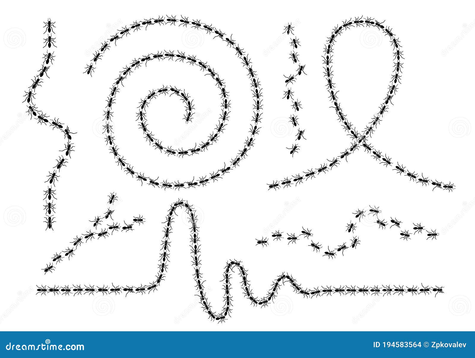 Set of Insects and Ants. Icon Sign Funny. a Line of Workers Ants ...