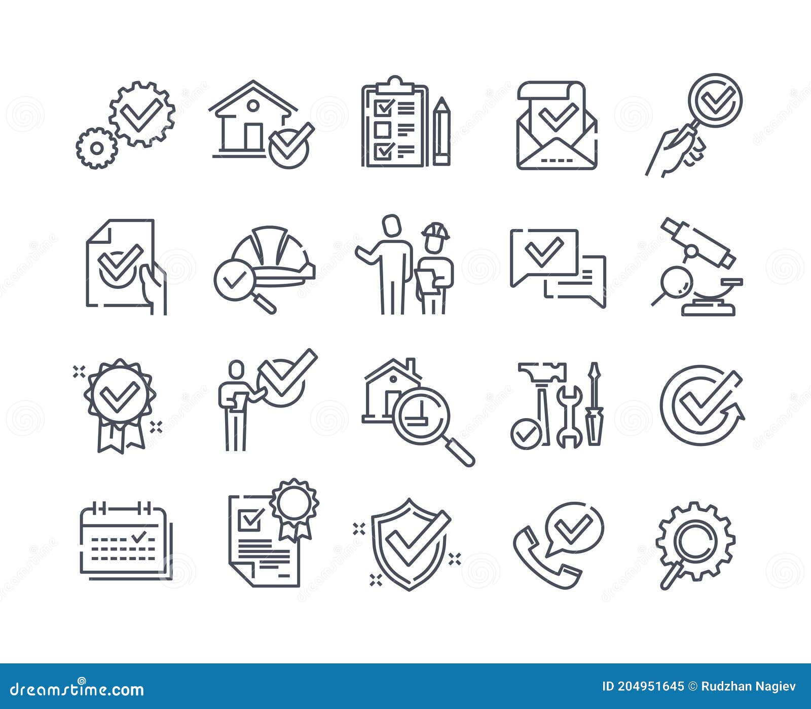 Set of Inspection Related Vector Line Icons. Stock Vector ...
