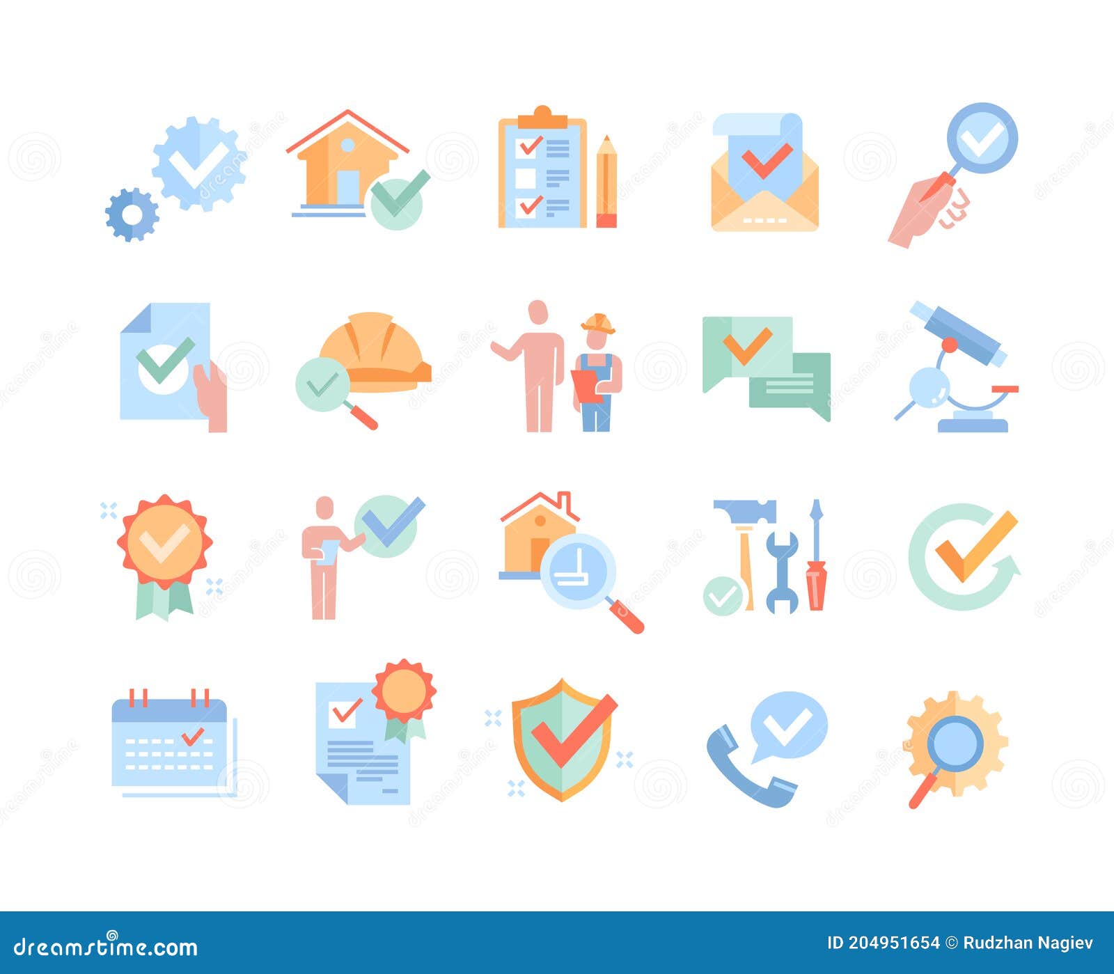 Set of Inspection Related Vector Line Icons Stock Vector - Illustration ...