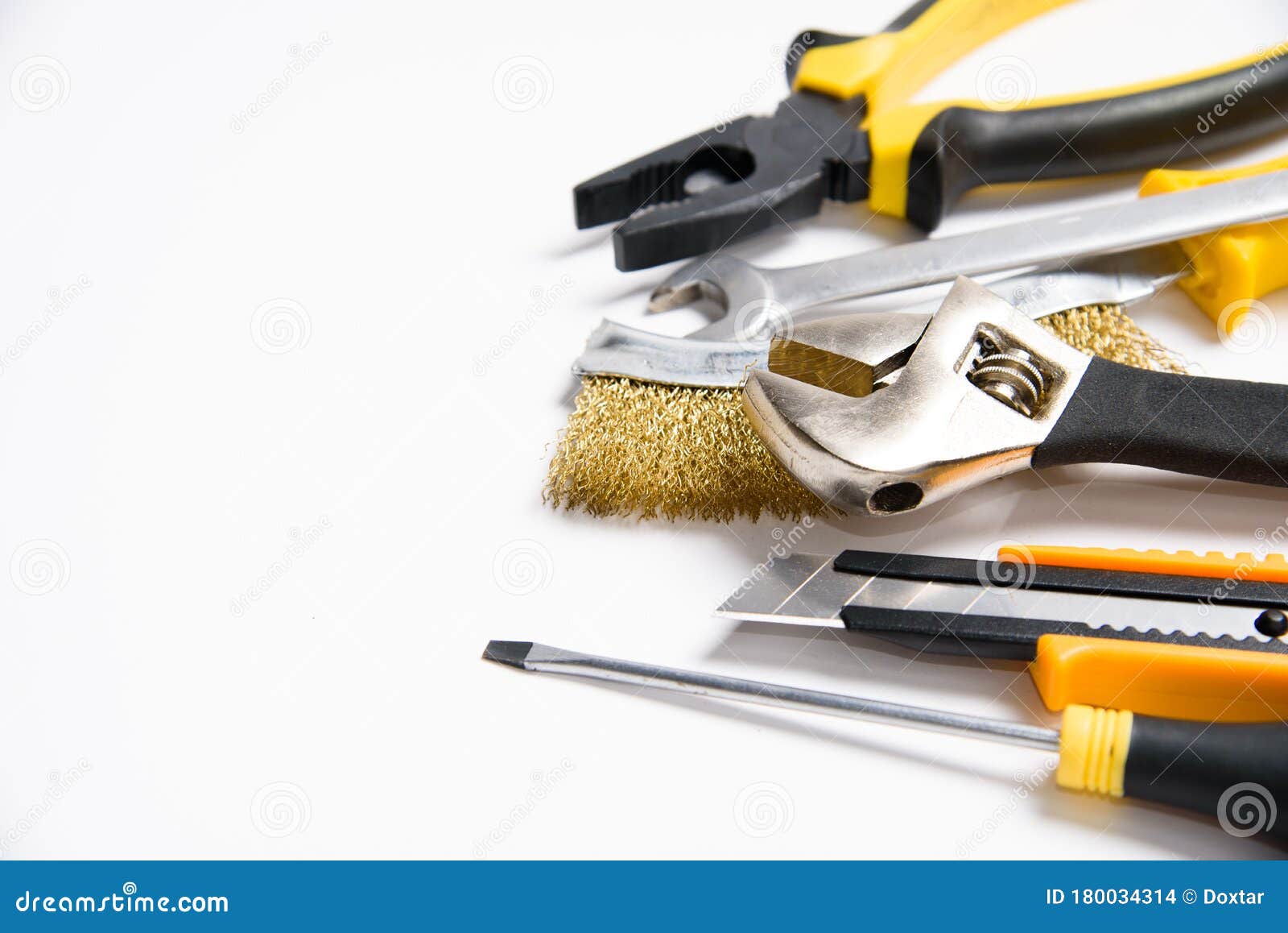 Set of Tools for Repairs on a White Background Stock Photo - Image of ...