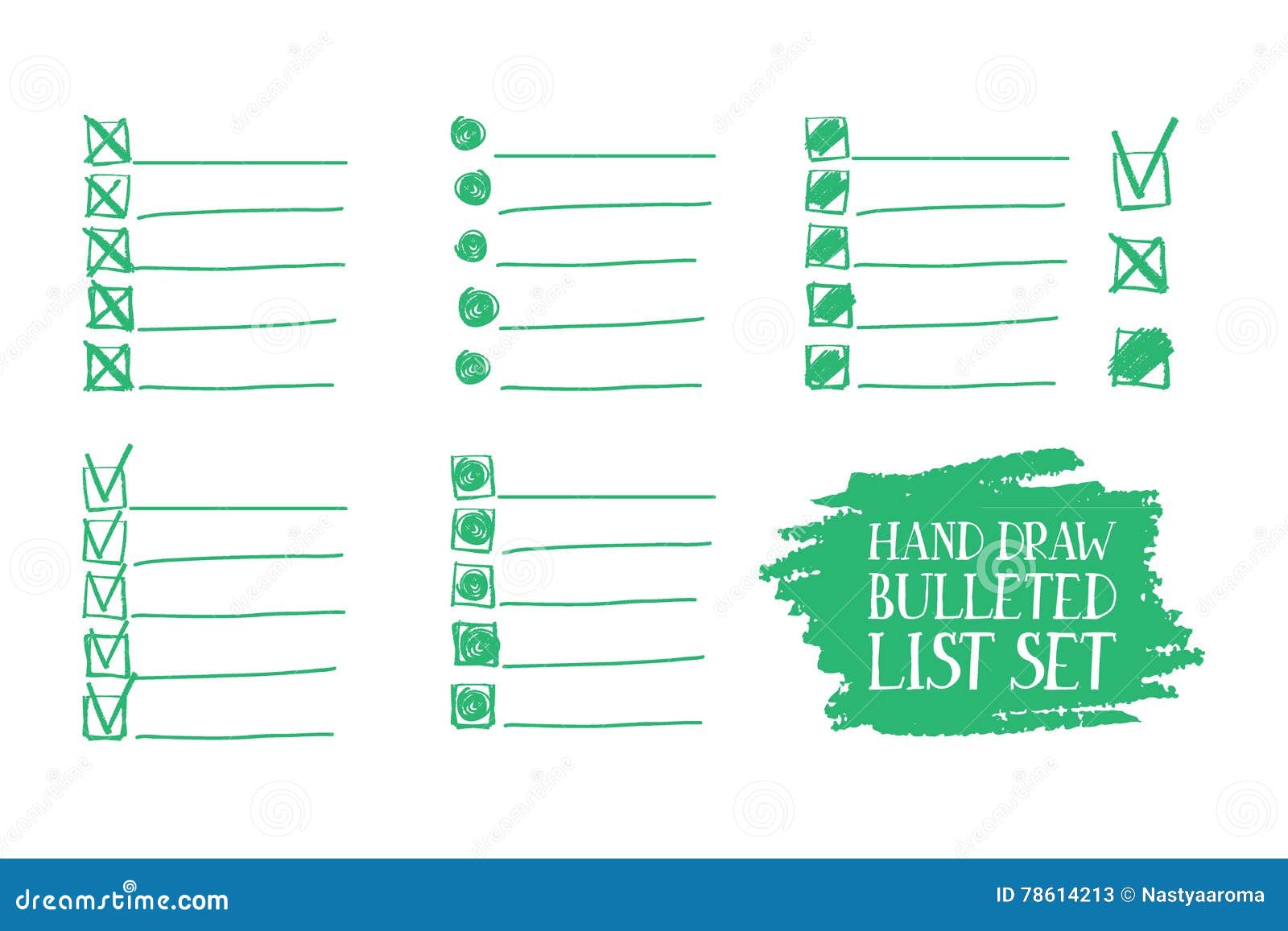Set of Insulated Bulleted Lists Stock Illustration - Illustration of ...