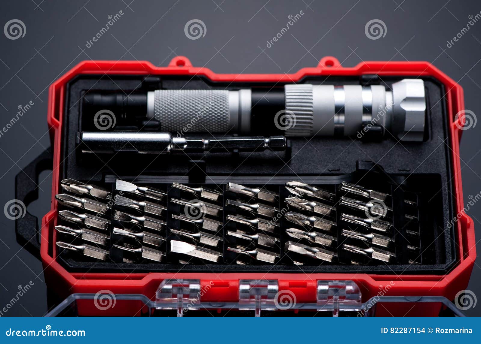 Set Interchangeable Bits and Screwdriver Stock Photo - Image of ...