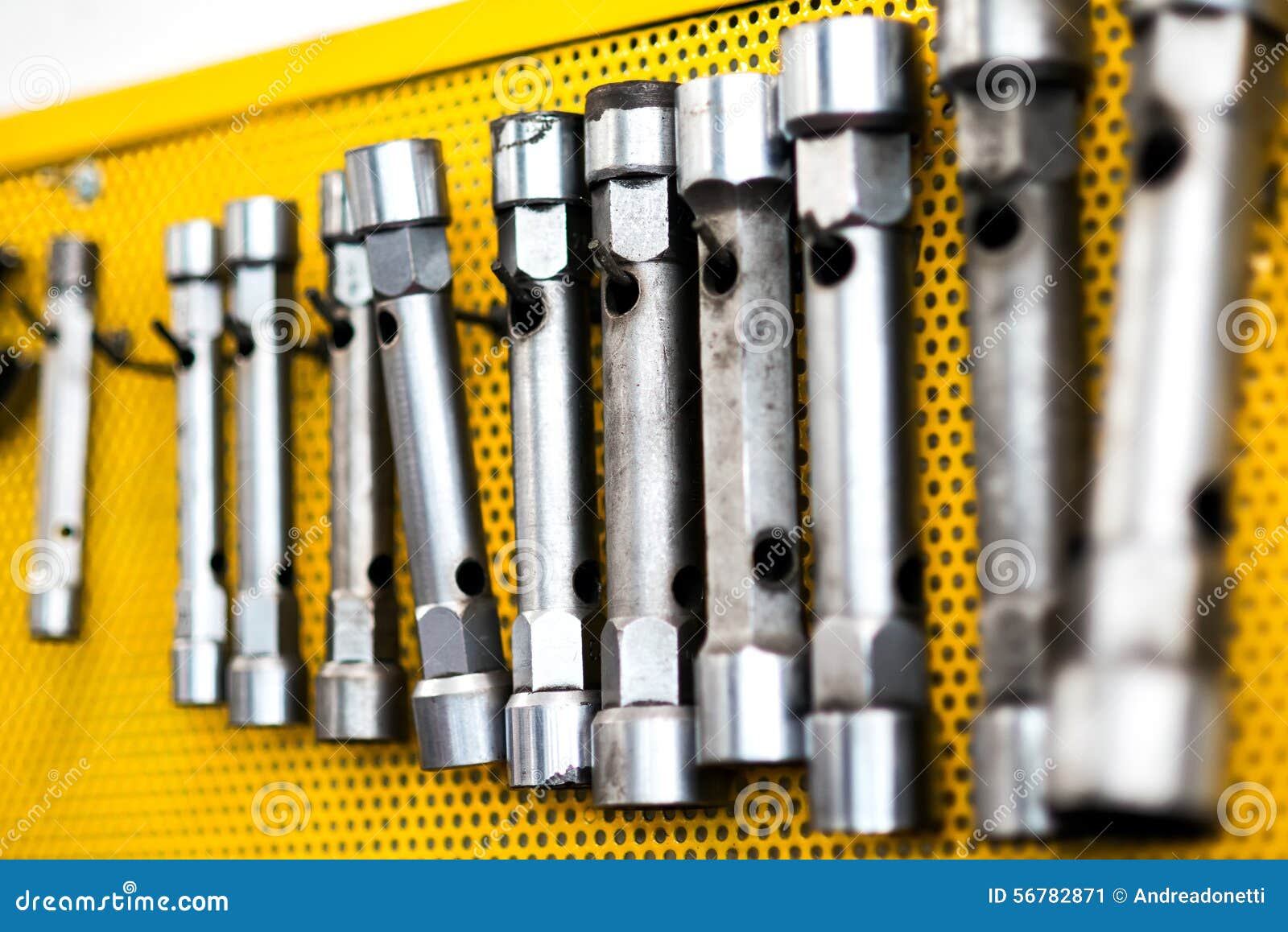 Set of Interchangeable Sockets in a Workshop Stock Image - Image of ...