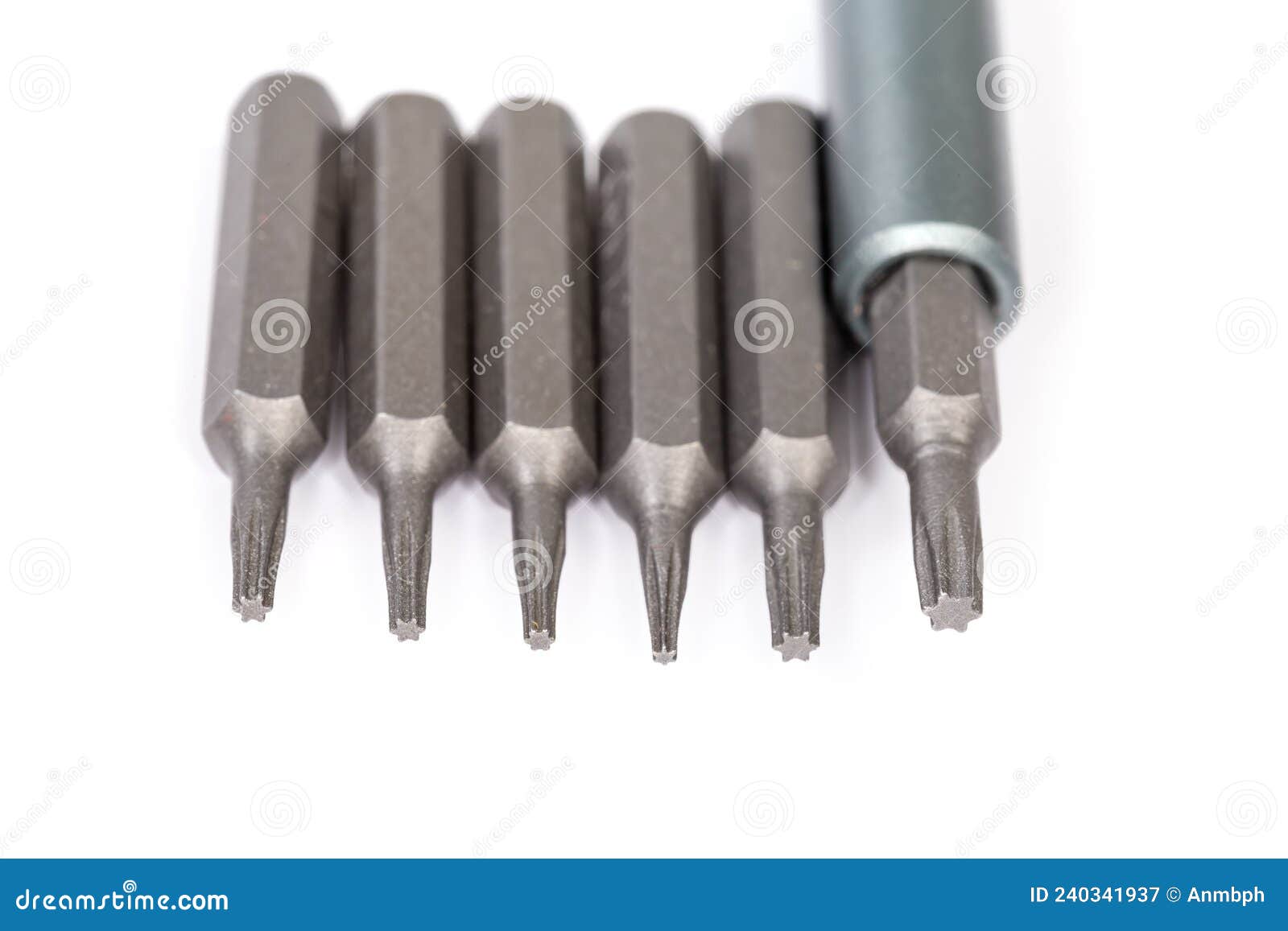 Set of Interchangeable Torx Bits for Mini Screwdriver, Close-up Stock ...