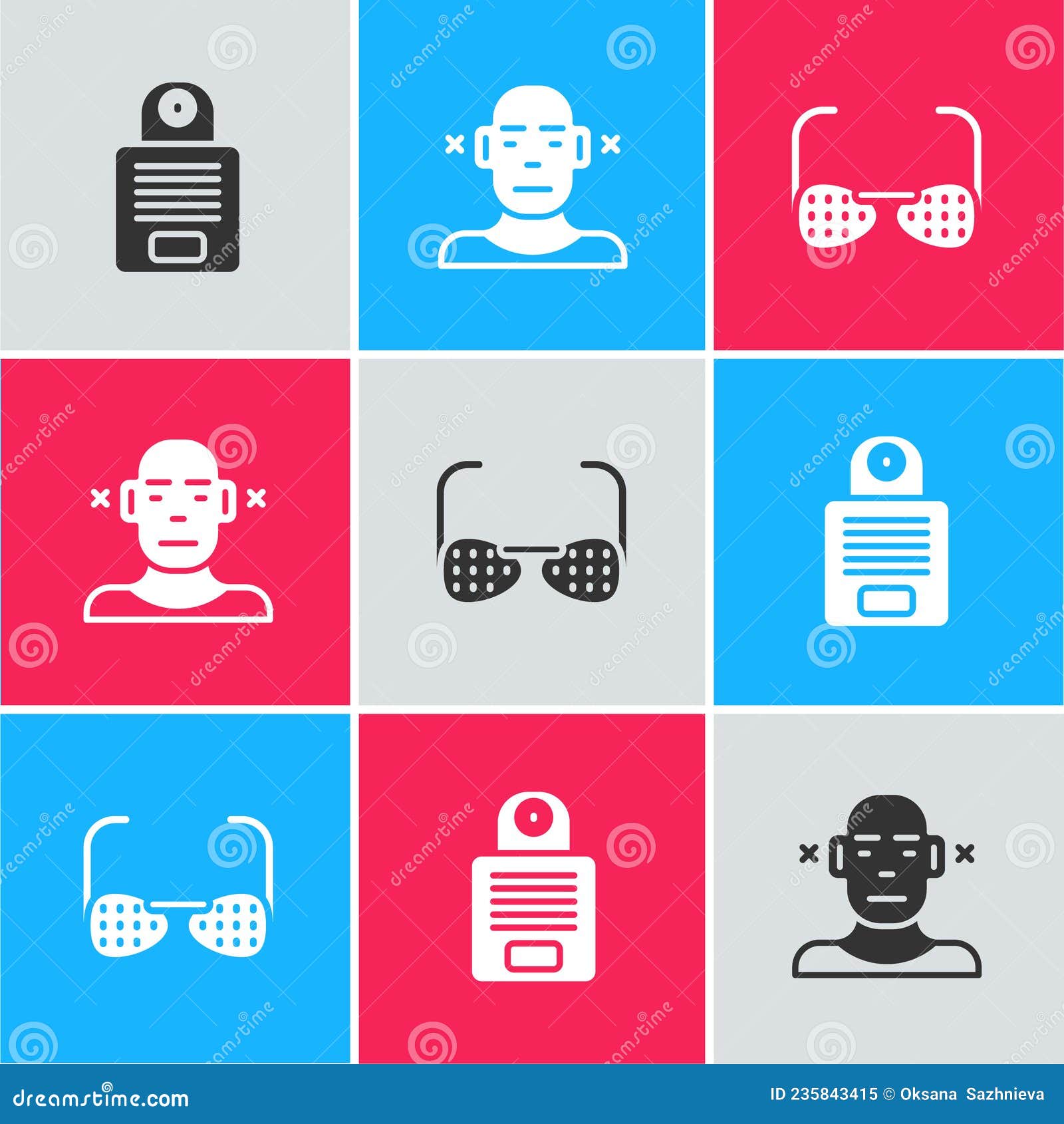 Set Intercom, Deaf and Blind Glasses Icon. Vector Stock Vector ...