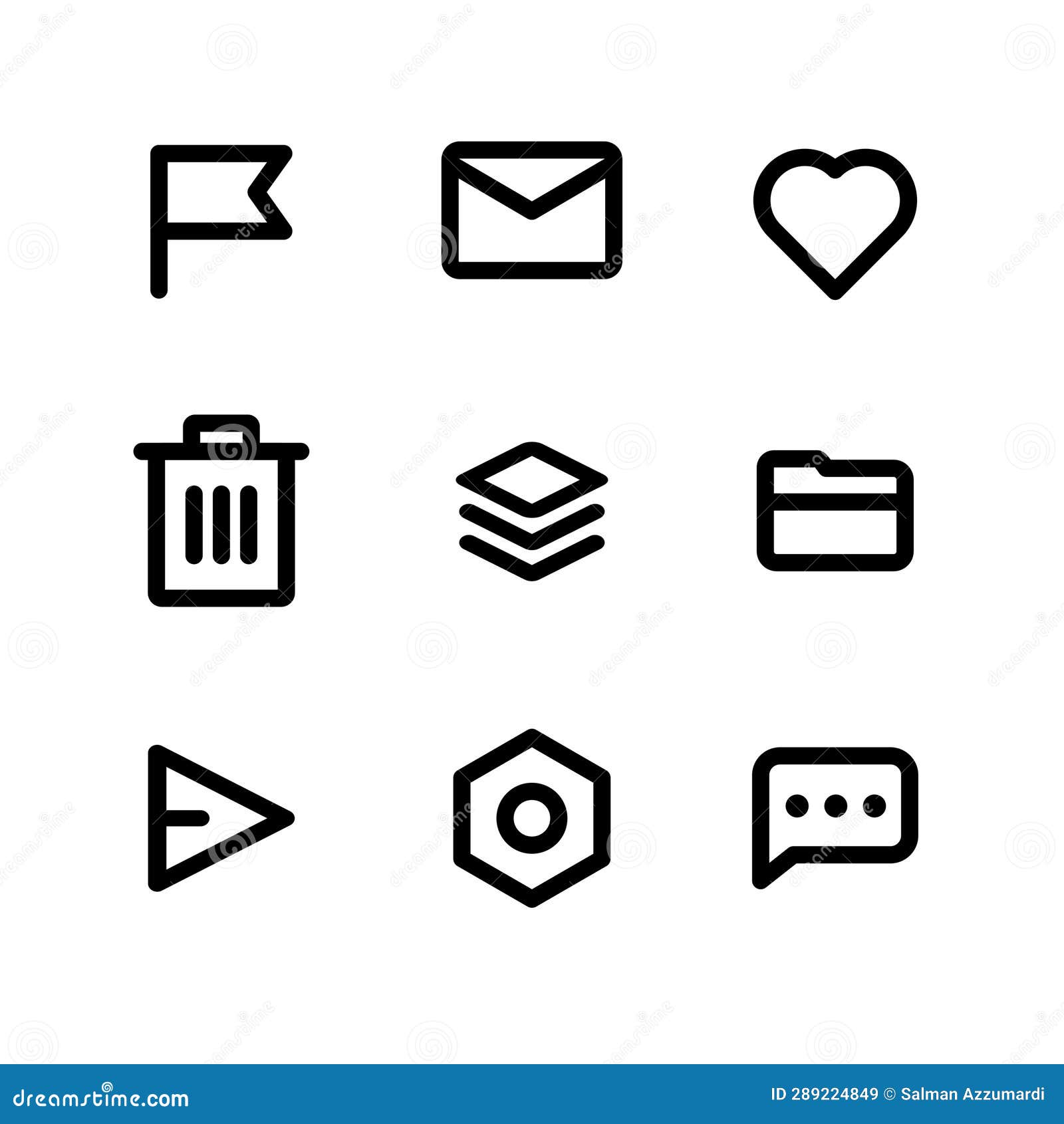 Set of Interface Black and White Icons for Web and Mobile. Simple but ...