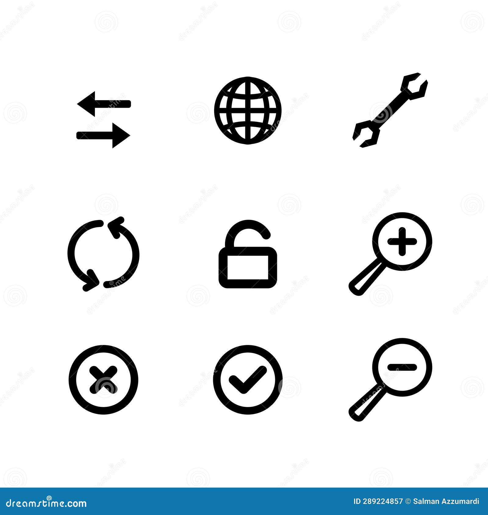 Set of Interface Black and White Icons for Web and Mobile. Simple but ...