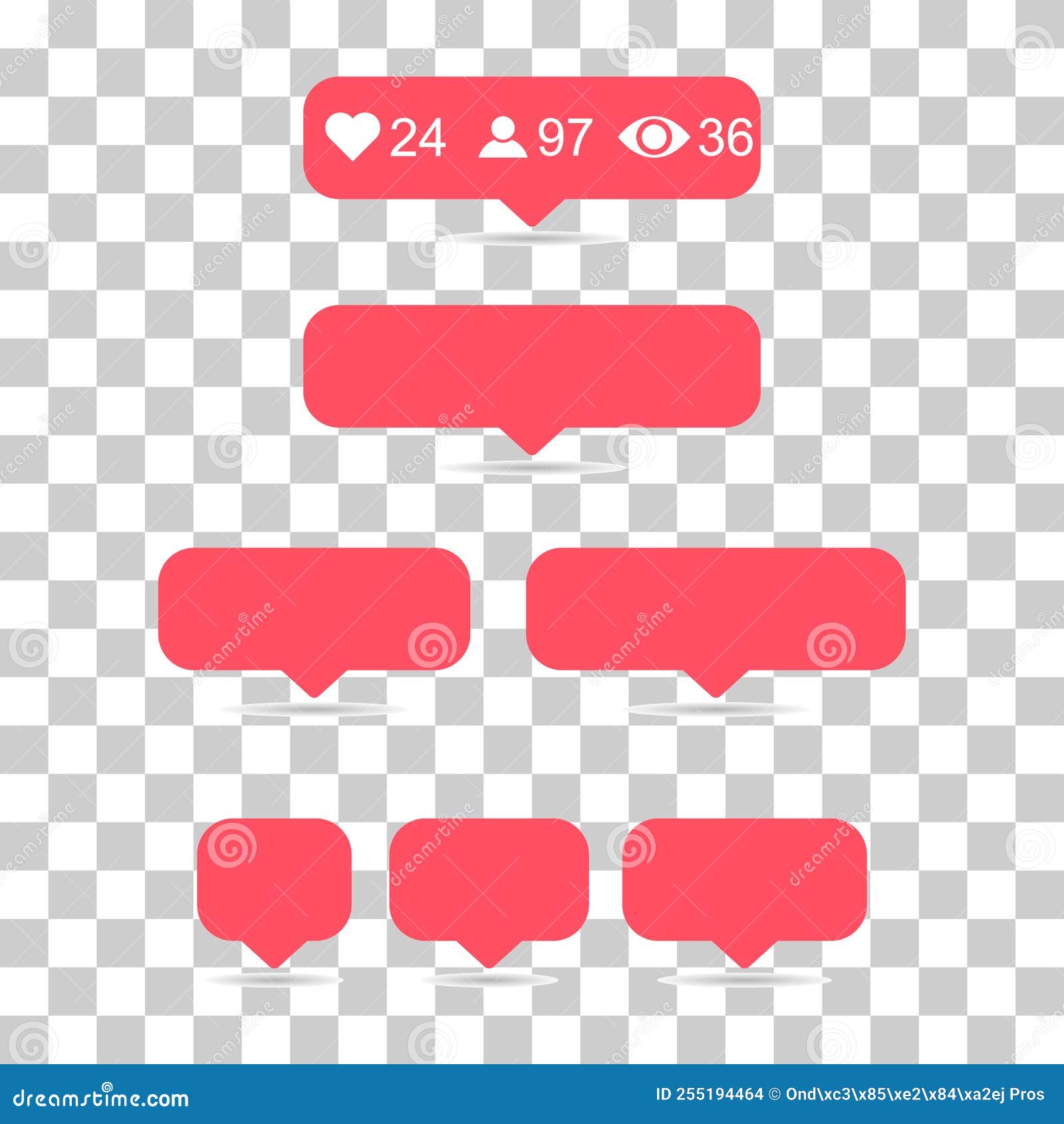 Set of Interface Buttons Web Design Shadow, Social Media Icon Symbol ...