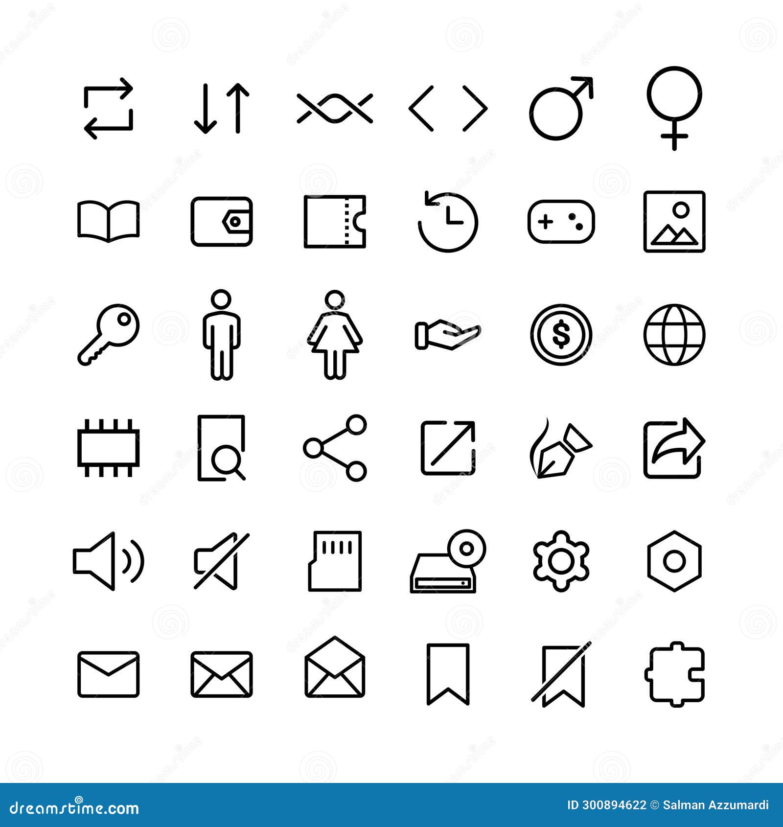 Set of Interface Icons Pack Stock Illustration - Illustration of ...
