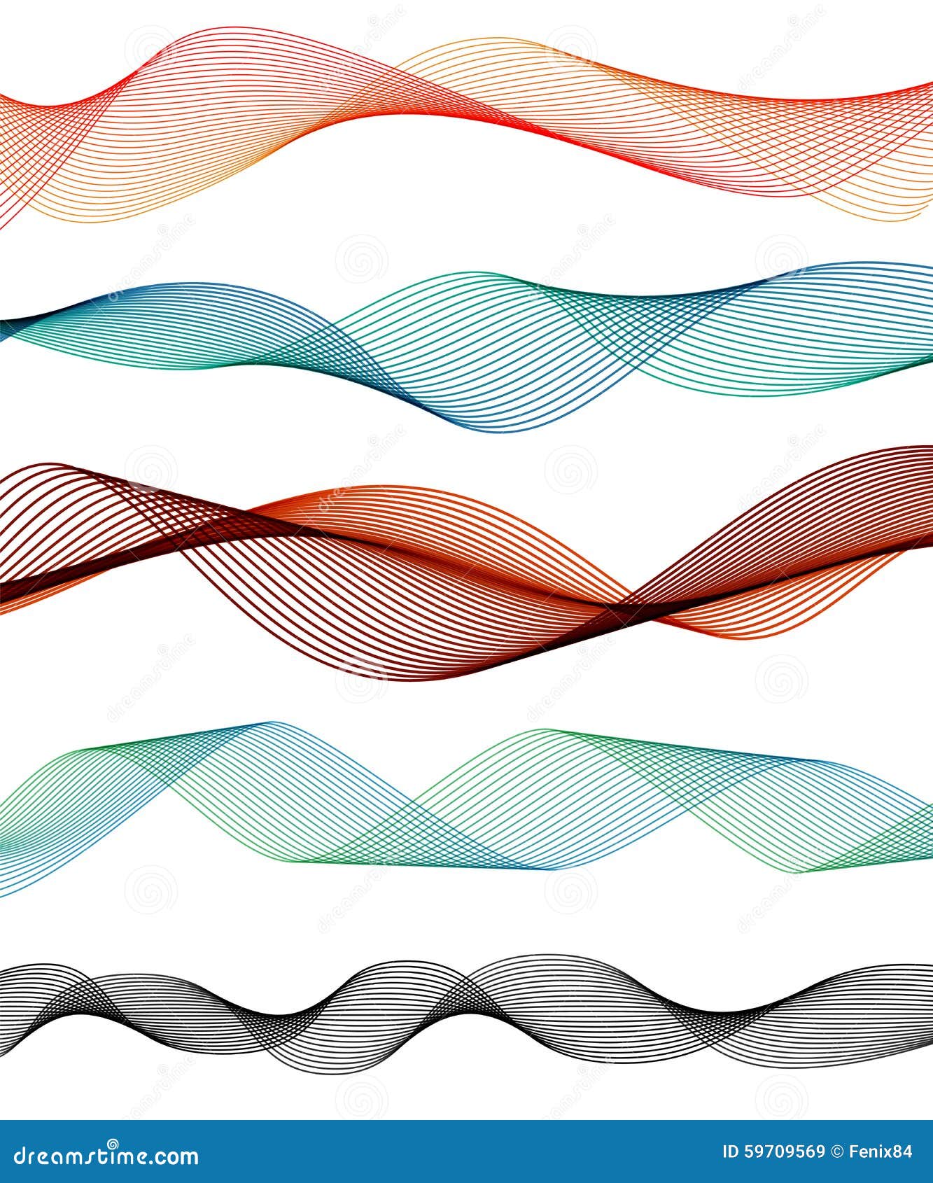 Set of Interlacing Gradient Curves. Stock Illustration - Illustration ...