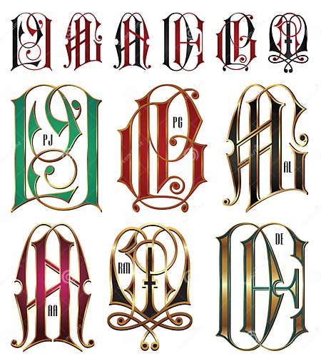 Set of Interlocking Letters Stock Vector - Illustration of place, frame ...