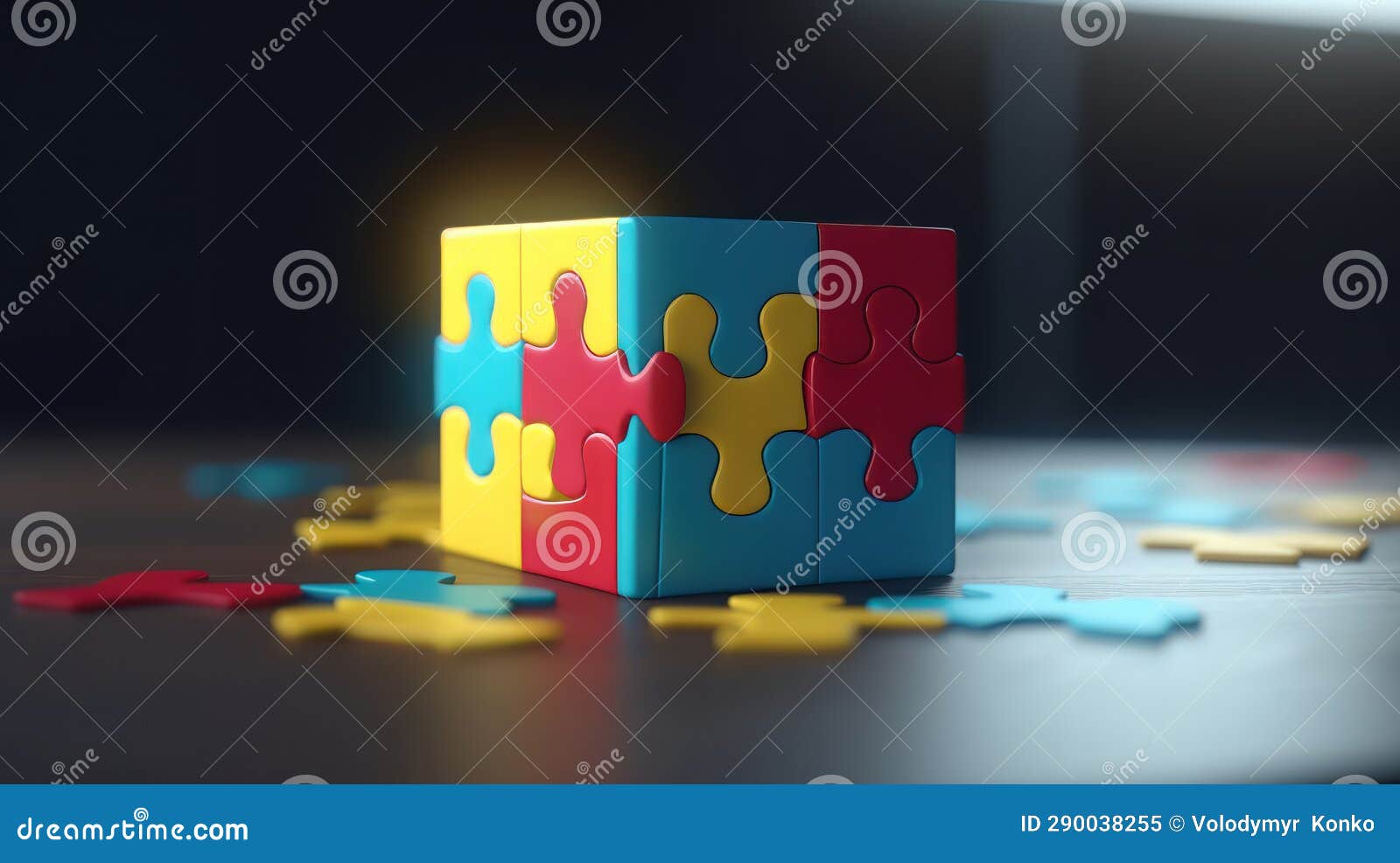 A Set of Interlocking Puzzle Pieces. Generative Ai Stock Illustration ...