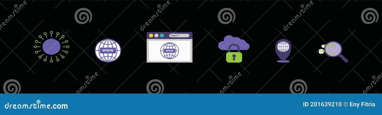 Set of Internet and Website. Cartoon Icon Design Template with Various ...