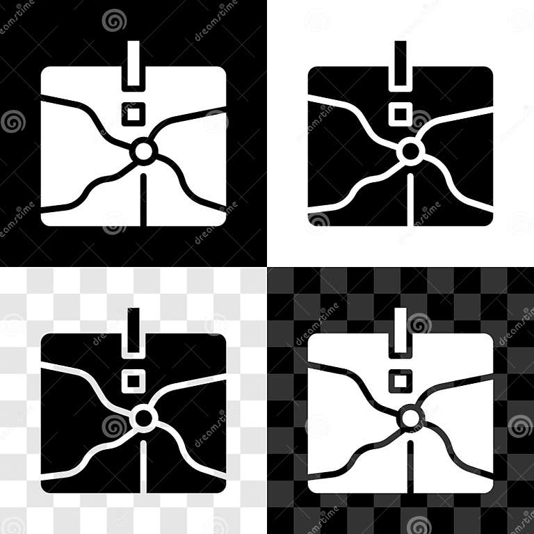 Set Intersection Point Icon Isolated on Black and White, Transparent ...