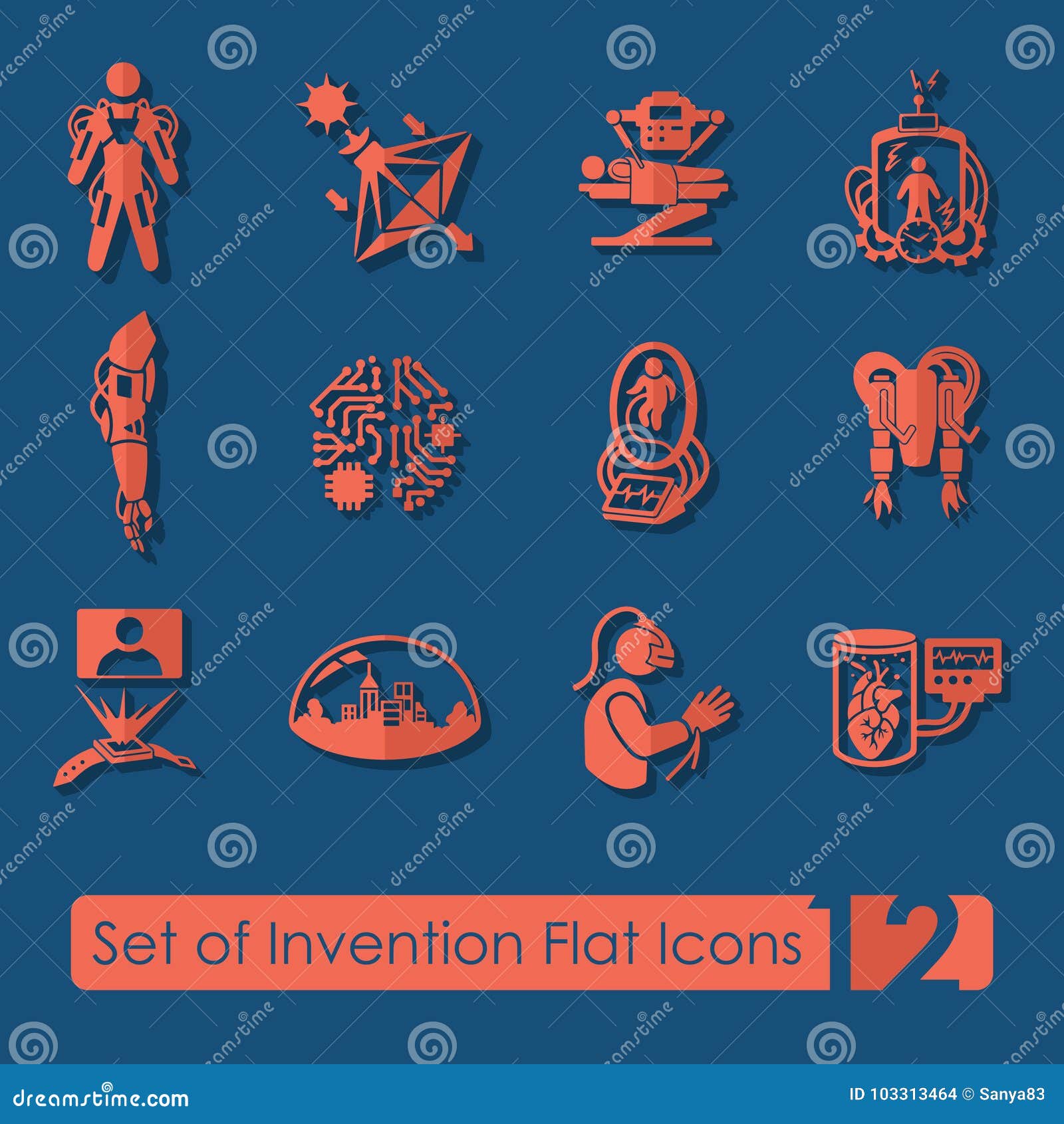 Set of invention icons stock vector. Illustration of process - 103313464