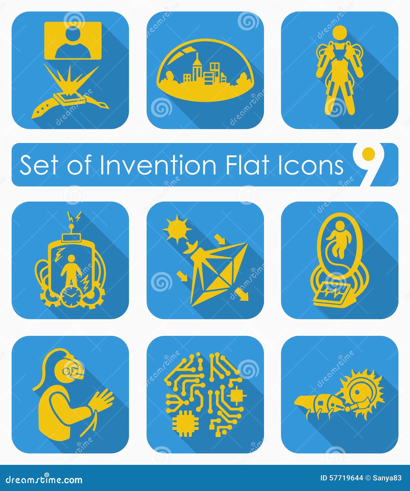 Set of invention icons stock vector. Illustration of discovery - 57719644